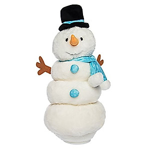 Simply Genius Animated Musical Plush Snowman: Animated Christmas Character, 15” Stuffed Animal Plush Holiday Snowman with Music and Lights, Plays and Dances to “Frosty The Snowman”