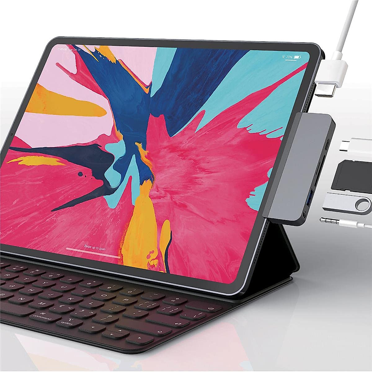 HyperDrive 6-in-1 USB-C Hub for iPad Pro, Space Gray