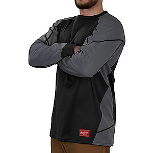 Rawlings Kids' Youth Athletic Fit Pullover, Black, Small