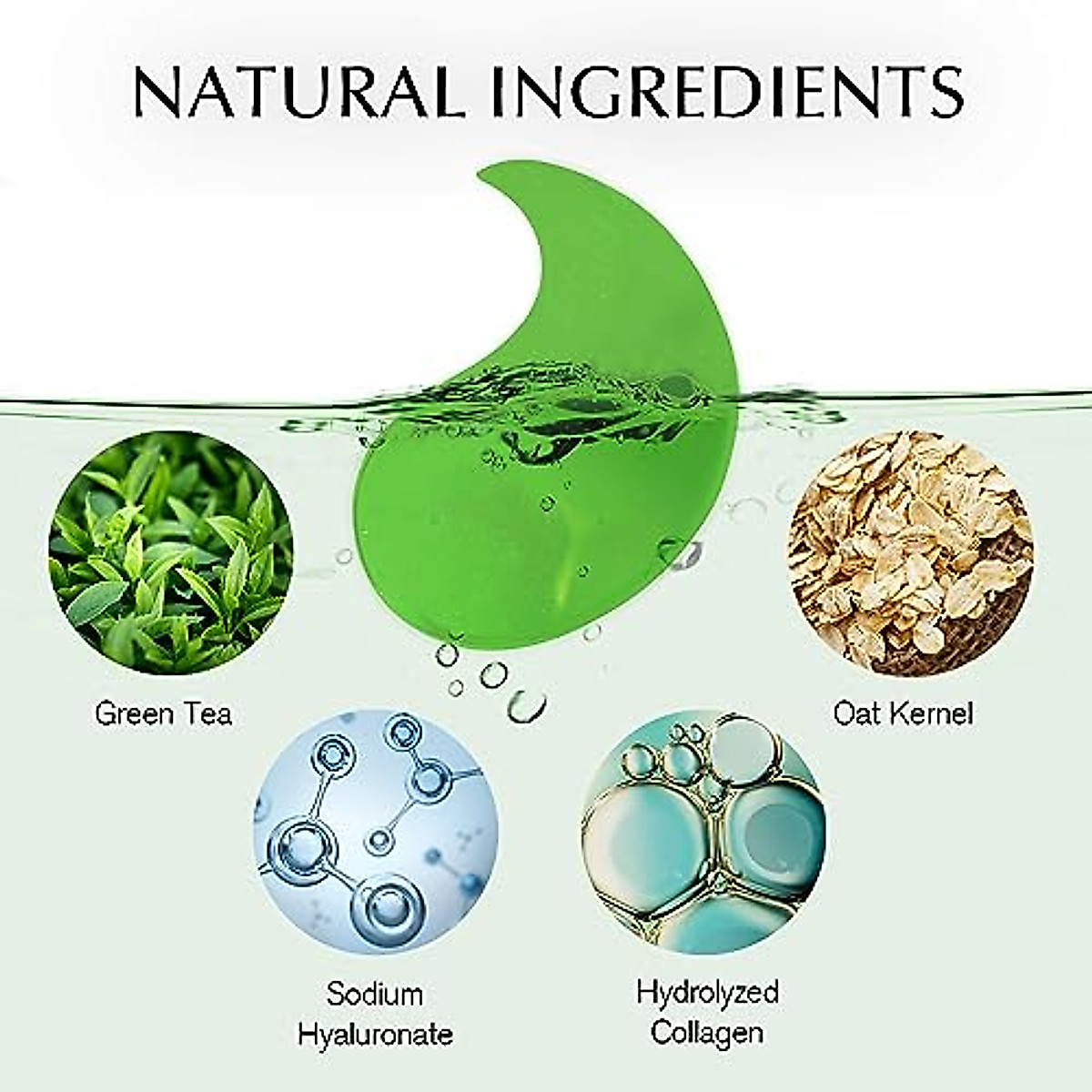 Enaskin Naturals Under Eye Patches - Green Tea Under Eye Masks for Dark Circles And Puffiness, Collagen Eye Gel Pads Moisturizing & Reducing Wrinkles, Beauty & Personal Eye Skin Care Products (30 Pairs) (Green)