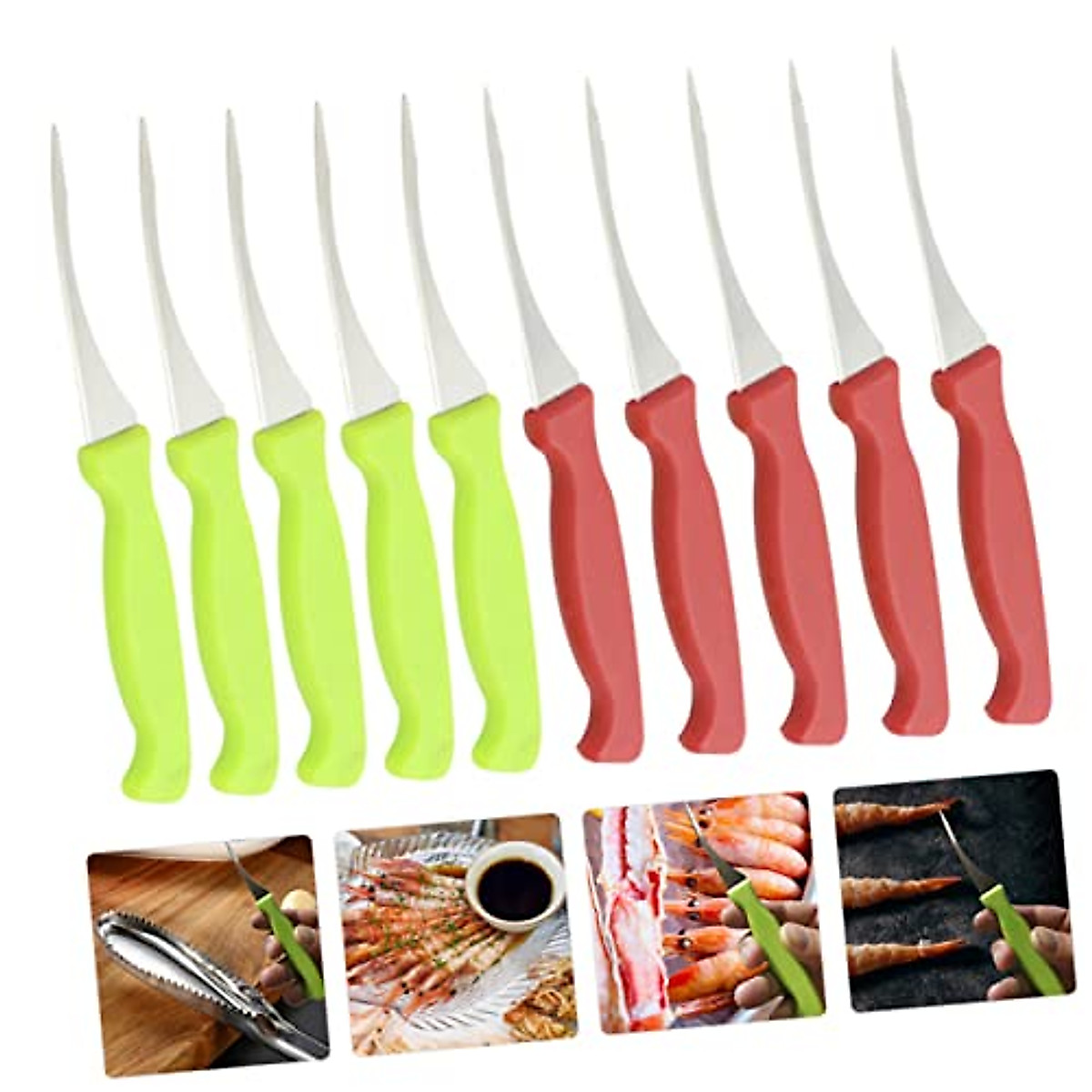Zerodeko 10pcs Shrimp Cutter Cleaning Tools Plastic Cleaner Seafood Deveiner Prawn Shrimp Line Knife Shrimp Cleaner Shrimp Shell Peeler Shrimp Line Remover Shrimp Removal Peel Pp Plastic