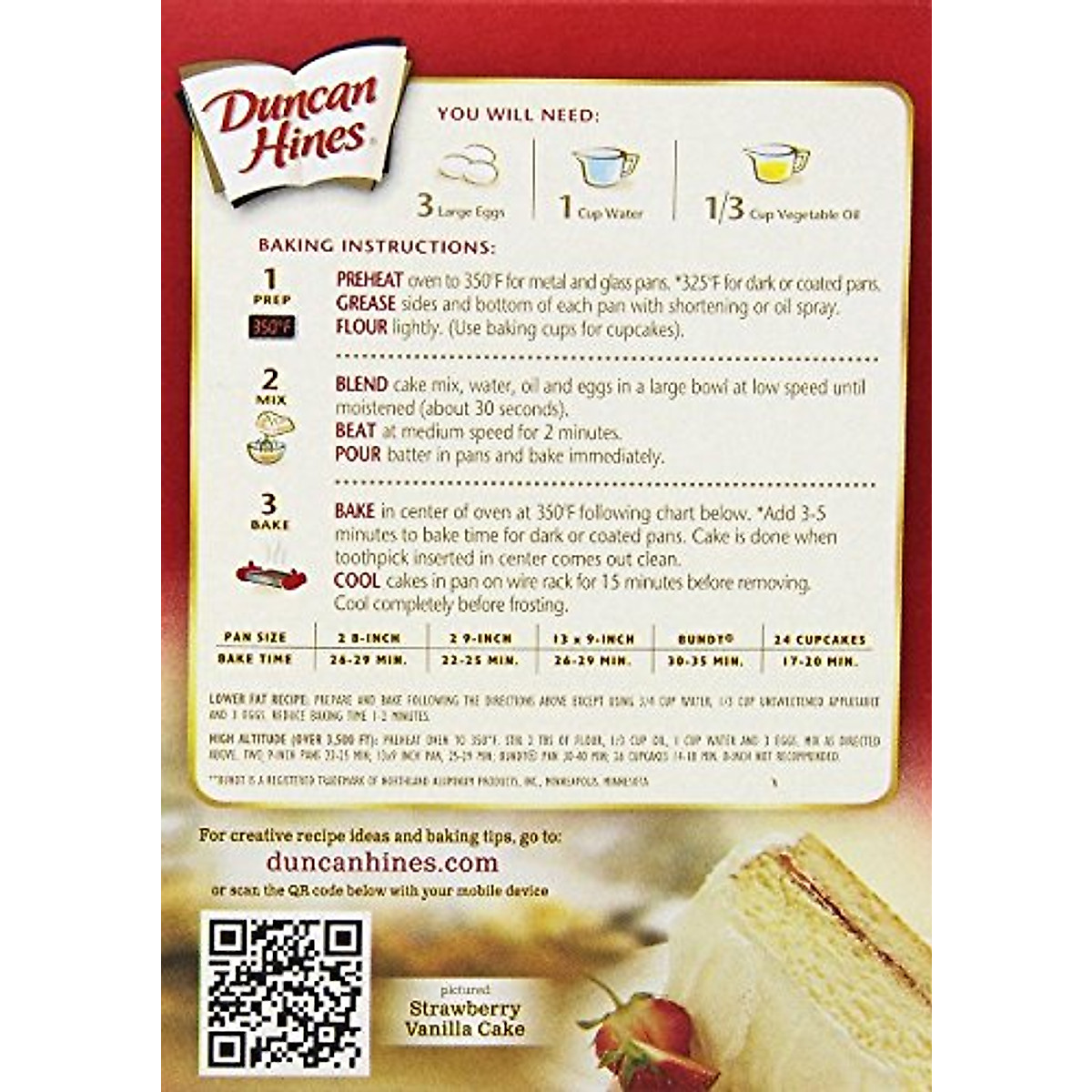 Duncan Hines Signature Cake Mix, French Vanilla, 16.5 Ounce