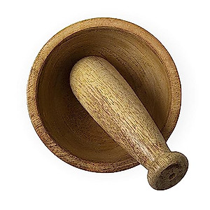 Earthly Home Wooden Carved Mortar and Pestle | Grinder for Herbs, Spices Grinding Set Garlic Mincer Herb Spice Masher Grinder Chopper Kitchen Tool, Handmade Mortar and Pestle, 3.5 Inches