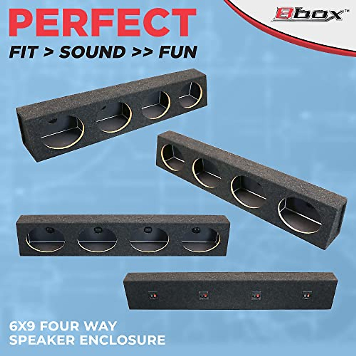 Atrend Pro Series 6x9 4 Way 6” x 9” Quad, Wedge Shaped Speaker Enclosure