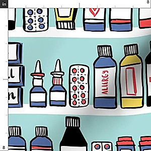 Spoonflower Fabric - Medicine Medical Pills Doctor Printed on Petal Signature Cotton Fabric Fat Quarter - Sewing Quilting Apparel Crafts Decor