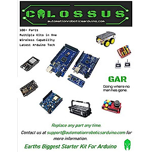 GAR Colossus Starter Kit for Arduino Uno Mega Nano - Complete Advanced Set, 5 Main Boards - 30 Sensors, 10 Shields with ESP32 WiFi + Bluetooth Modules for Wireless Robotics Smart Car