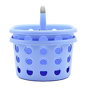 SIMPLYKLEEN 2-Pack Plastic Shower Caddy Bathroom Storage Organizer, Craft Organizer, School Supplies, Teacher Organizer with handle Periwinkle Made in the USA