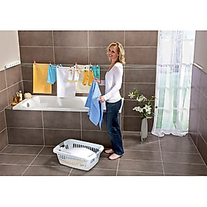 Leifheit, White Household Essentials Rollfix Laundry Drying Rack Wall Mounted, Standard