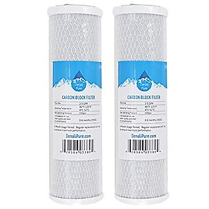 2-Pack Replacement for WaterPur CCI-10-CLW Activated Carbon Block Filter - Universal 10 inch Filter Compatible with WaterPur Clear Water Filter Housing - Denali Pure Brand