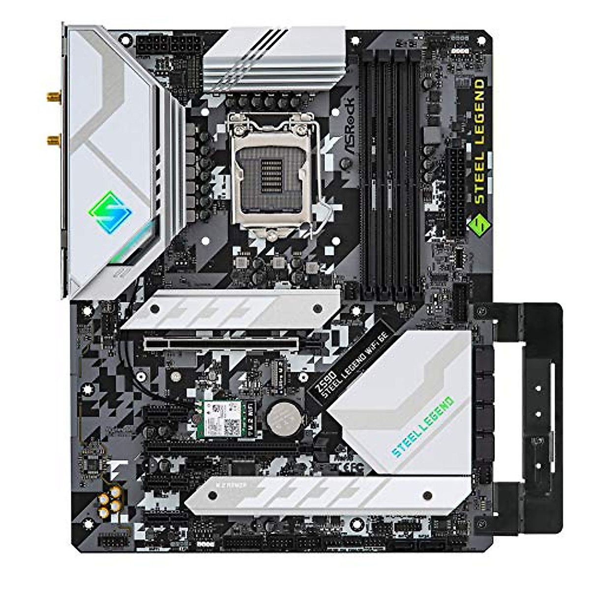 ASROCK Z590 STEEL LEGEND WIFI 6E Socket LGA1200/ Intel Z590/ DDR4/ Quad CrossFireX/ SATA3&USB3.2/ M.2/ WiFi&Bluetooth/ATX Motherboard