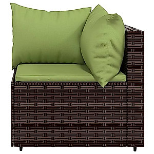 Makastle 4 Piece Outdoor Patio Sofa Patio Furniture Set Rattan Sectional Sofa PE Wicker Patio Conversation Set Outdoor Couch Outdoor Sofa for Garden Backyard Lawn, Brown