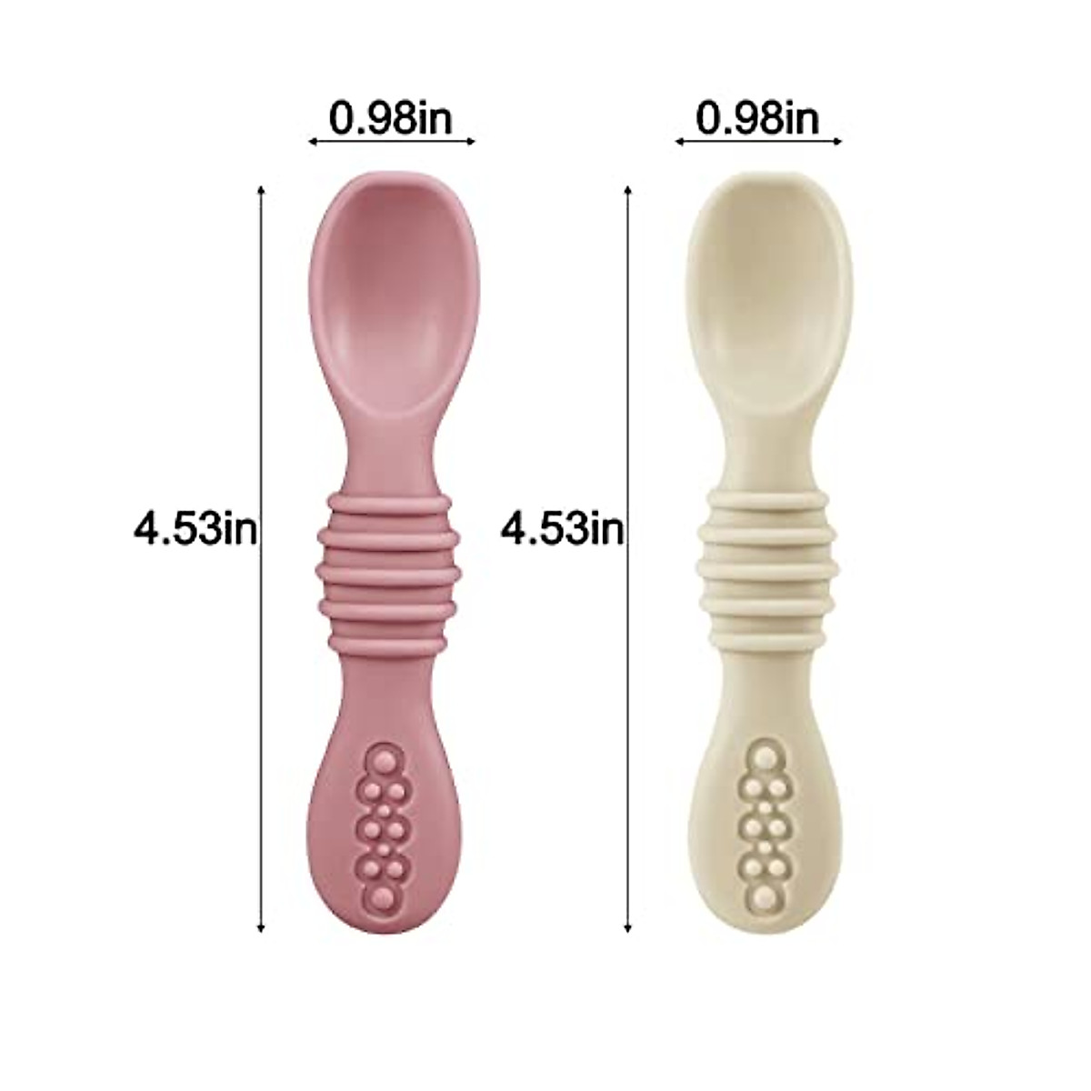 PandaEar 2 Pack Silicone Baby Suction Plates with 2 Spoons for Self Feeding, 100% Silicone Kids Toddler Suction Plates, Divided Baby Plate Set, Microwave & Dishwasher Safe, BPA Free