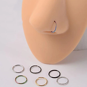 Nose Clip, Korean Style Body Jewelry, Vintage Ear Clips, Hip Hop Ear Cuff, Twist Nose Rings, Fake Piercing Nose Rings Hoops(Black)