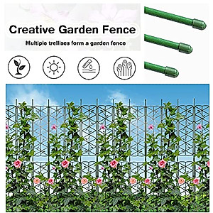 NOIRDA Garden Trellis for Climbing Plants, 90cm 120cm 150cm Outdoor Fence Climbing Frame with PE Grid, Rustproof Plant Support for Rose Ivy Vines Vegetable Flower, Green (Size : 90x30cm(35.4x11.8in))