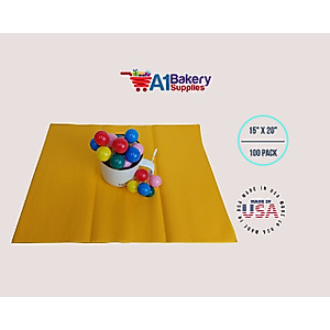 Goldenrod Tissue Paper 15 Inch X 20 Inch - 100 Sheet Pack Premium Tissue Paper By A1 bakery supplies