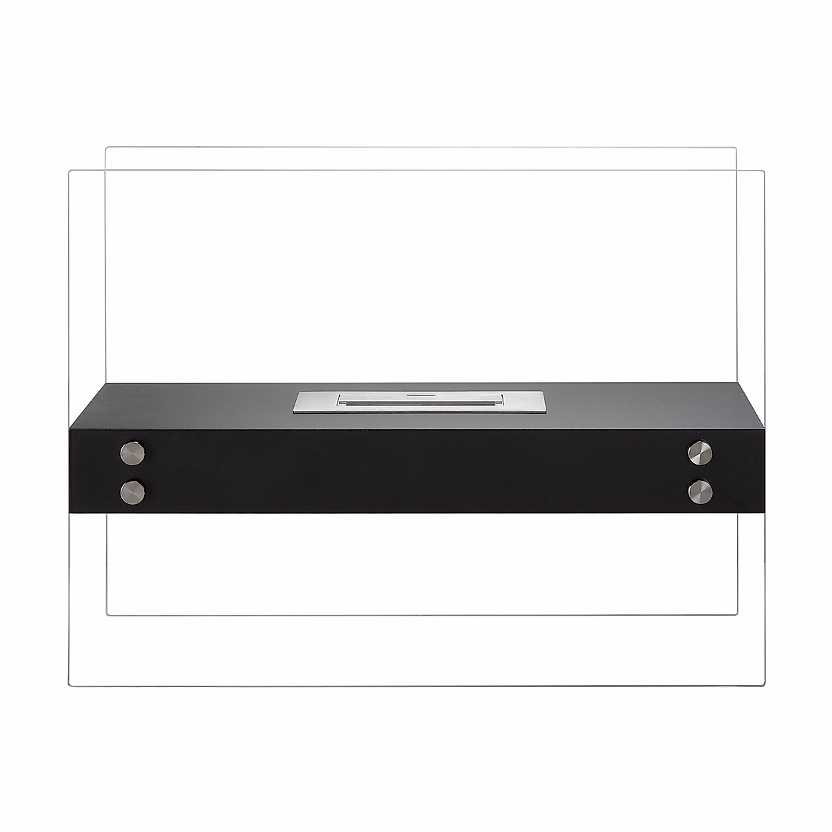 Freestanding Ventless Bio Ethanol Fireplace - Vitrum H Black | Ignis