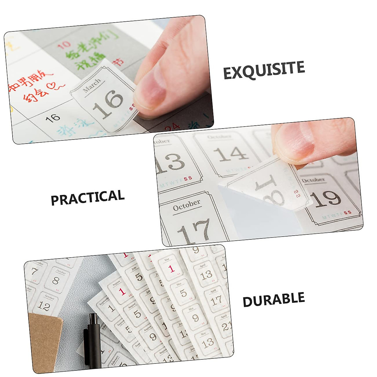 BESTOYARD 24 Sheets Calendar Stickers Adhesive Calendar Sticker Mini Calendar Tabs 2022 Monthly Tabs Daily Adult Stickers Calendar Tabs Sticker Number Paper Dating Small Calendar