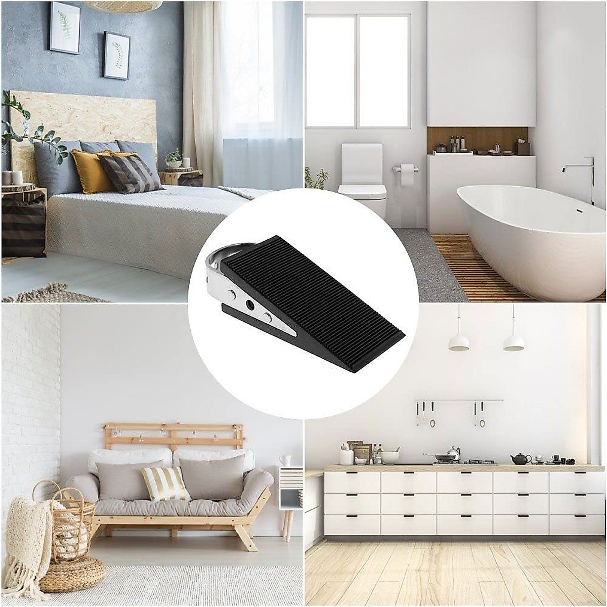 Large Rubber Door Stopper - Door Stop That Won't Scratch Floor or Door - Works On All Surfaces