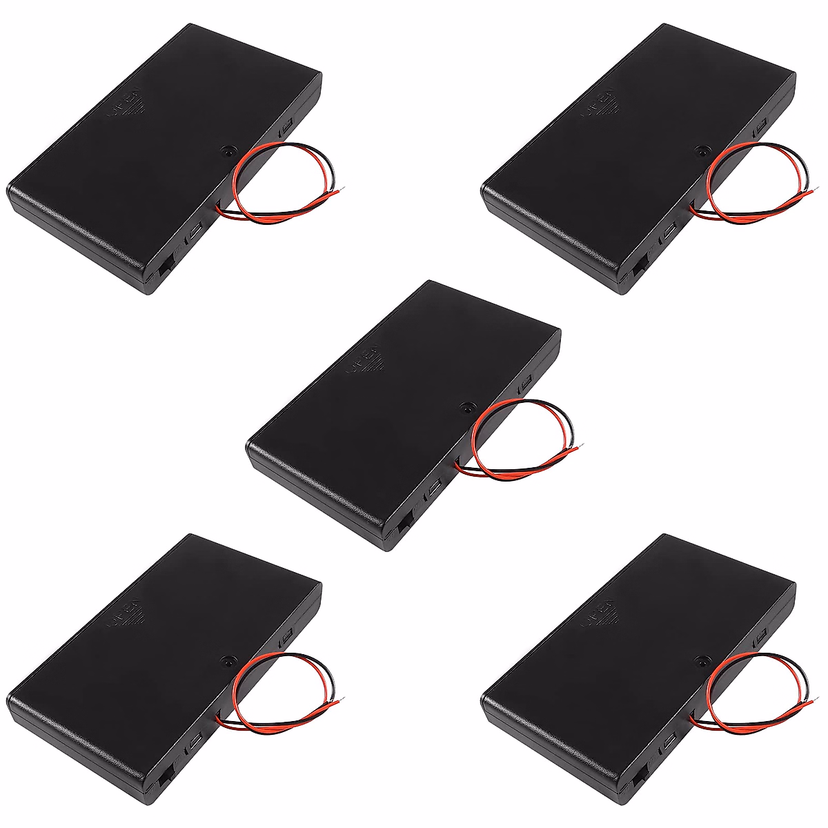 Aobao 5pcs 8 x 12V AA Battery Holder Case Box with ON/Off Switch and Leads Wire Cover