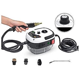 EDYYDS High Pressure Steam Cleaner, 2500W Handheld High Temp Fast Heating Portable Cleaning Machine, for Home Use Grout Tile Car Detailing Kitchen Bathroom with 3 Brush Heads