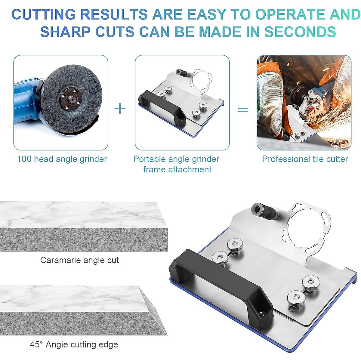 Angle Grinder Stand for Tile 45° Chamfer Cutting, Tile Cutter Tool 45 Degree Ceramic Tile Chamfer, Angle Grinder Holder Tile Tools, Special Cutting Bracket for 100-Type Angle Grinders