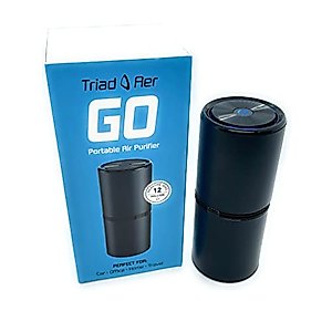 Triad Aer GO Portable Air Purifier Home Purifier, Car Purifier, Office Purifier, Cleaner for Pets Hair Dander Allergies Odors, 99.97% Removal of 0.3 Microns Dust Smoke Mold