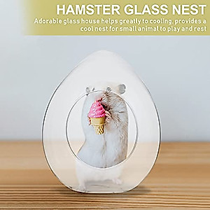 PATKAW Hamster Cages Hamster Cages Chinchilla Cage Glass Hamster House Glass Hamster Hamster Bed House Summer Hamster Hideout Clear Small Animal Hamster Cages Chinchilla Cage Chinchilla Cage