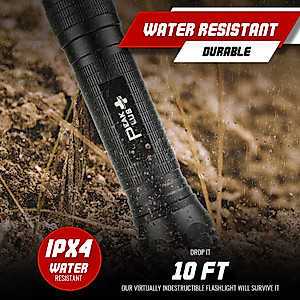 PeakPlus High Powered LED Flashlight LFX2000, Brightest High Lumen Light with 5 Modes, Zoomable and Water Resistant, Best Flashlights for Camping, Dog Walking and Emergency