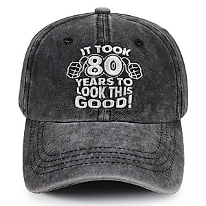 Retirement Gifts for Men Women, 1944 80 Years Old Birthday Decorations Baseball Cap, Funny 80th Birthday Party Supplies, Adjustable Cotton Embroidered Retired Hat for Dad Mom Grandpa Grandma Retirees