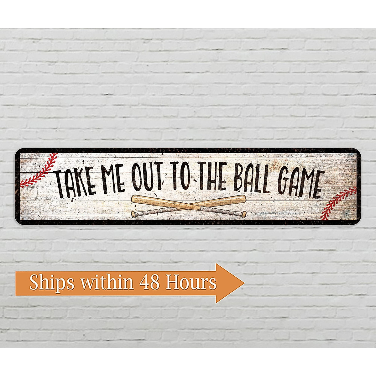 Take Me Out To The Ball Game Metal Sign Kids Room Boys Room Baseball Décor Wall Décor Gift 4x18 104182001017