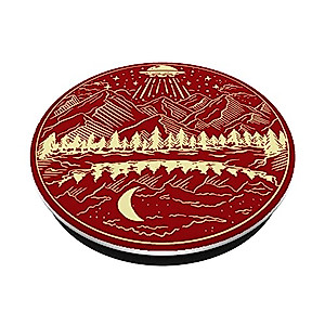 Galaxy UFO Abduction Space Astronaut Nature Lake Moon Alien PopSockets Swappable PopGrip