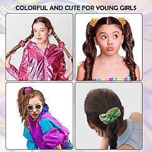 Beauty.H.C Shiny Metallic Scrunchies Elastic Hair Bands Hair Tie Ropes Scrunchy Soft Hair bobbles for Ponytail Holder fasion Hair Scrunchies for Girls Party Favorts 24Pcs