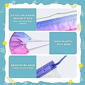 Sheal Individually Packaged 100PCS 5-Colors Gradient Disposable Kids Face Masks