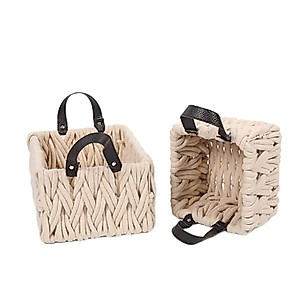 JLKIMZVO Storage Basket with Handl, Laundry Hamper, Toy Bin, for Toys Blankets Pillows Storage in Living Room Baby Nursery (Medium and Small)