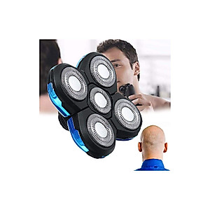 5 Head Shaver Head, Replacement Shaving Head for Shaver, Easy to Install Electric Shaver Head, 4D Rotary Cutting Head Double Ring Blade, Universal for 5 Head Shavers.