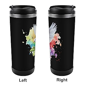 Dove Peace Symbol Watercolor Travel Coffee Mug Reusable Insulated Drinking Cup with Lid for Home Outdoor Works 13 Oz