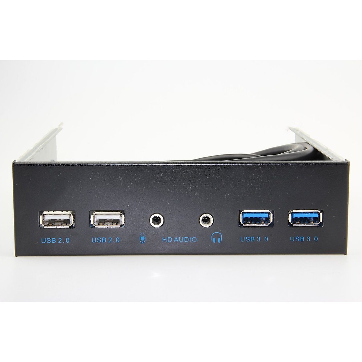 UCEC 5.25 Inch Front Panel USB Hub with 2-Port USB 3.0 & 2-Port USB 2.0 & HD Audio Output Port & Microphone Input Port for Desktop [ 20 Pin Connector & 2ft Adapter Cable]
