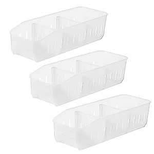 Poeland Fridge Bins, Storage Organizer Containers for Refrigerator, Pantry, Drawer and Kitchen Cabinets 3 Pack