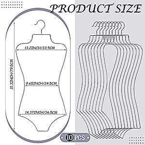 Lingerie Hangers Body Shape Display Hangers Metal Wire Bathing Suit Hangers Bikini Swimwear Hanging Rack Swimsuit Hanger for Bra Boutique Closet(Silver, 10 Pack)