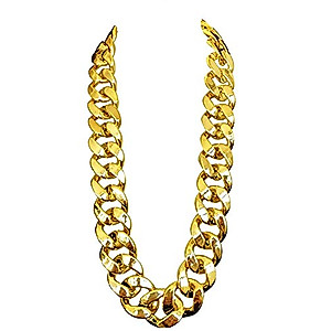 YWQZGYP Big Chunky Plastic Hip Hop Chain Necklace,26",32",36",40" (32 inches, Gold)