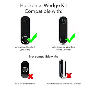 Wasserstein 35° to 55° Horizontal Wedge Wall Mount Compatible with Arlo Wireless Video Doorbell (2nd Gen) & Essential Video Doorbell Wire-Free