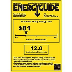 TCL 10W3E1-A Home Series Window Air Conditioner, 10,000 BTU, White