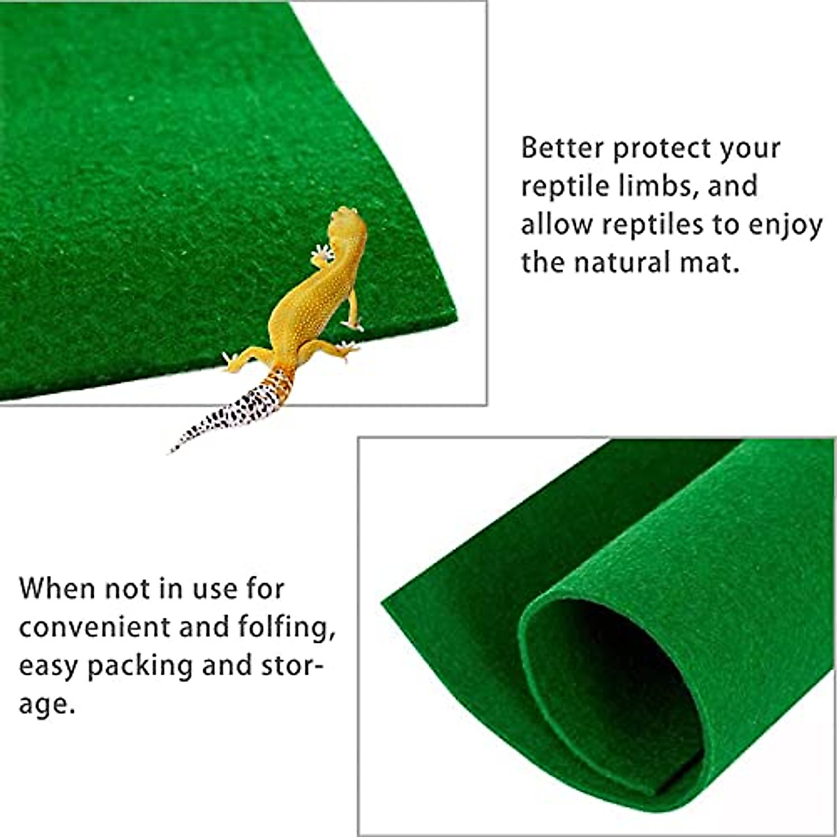 Hamiledyi Extra Large Reptile Mat 70.86 x 23.62 in Bearded Dragon Carpet Green Terrarium Liner Tank Supplies for Lizard Leopard Gecko Iguana Tortoise Snake Frog (2 Pack)