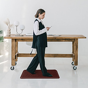 Anti Fatigue Kitchen Mat for Floor by DAILYLIFE, 3/4" Thick Kitchen Cushioned Mat, Standing Comfort Mat for Home, Office, Garage, Non-Slip Bottom, Waterproof & Easy-to-Clean (24" x 36", Burgundy)