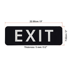 PATIKIL Self Adhesive Exit Sign, Acrylic 9"x3" Waterproof Door Sticker Wall Mounting Sign for Office Business Hotel, Black