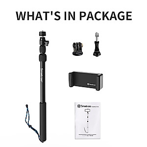 Smatree SmaPole DS1S Extendable Stick Compatible for DJI OM 4 SE/DJI OM 5/DJI OM6/DJI OSMO Action 2/DJI OSMO Action 3/G*Pro 12/11/10/Max/9/8/Cell Phone