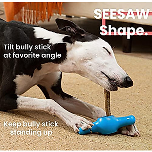 ChewEasy Interactive Bully Stick Holder for Dogs, Prevent Chocking Safety Device, Long Enough Screw to Lock, Seesaw Shape(Medium)