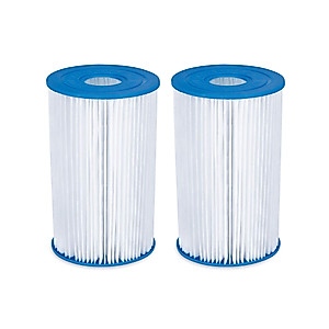 Summer Waves P57000302 Replacement Type B Swimming Pool and Hot Tub Spa Cartridge with Heavy Duty Ultimate Filtration Paper (6 Pack)