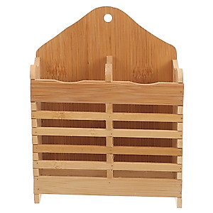 Hemoton 1 Pc Flatware Caddy Utensil Bamboo Drying Tableware Storage Organizer Holder Rack Shelf for Spoon Fork Knife Chopsticks