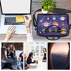 Planet Laptop Computer Bag Waterproof Shoulder Messenger Bag 13-15 inch Durable Laptop Tote Bag with Shoulder Strap Handle Lightweight Crossbody Briefcase